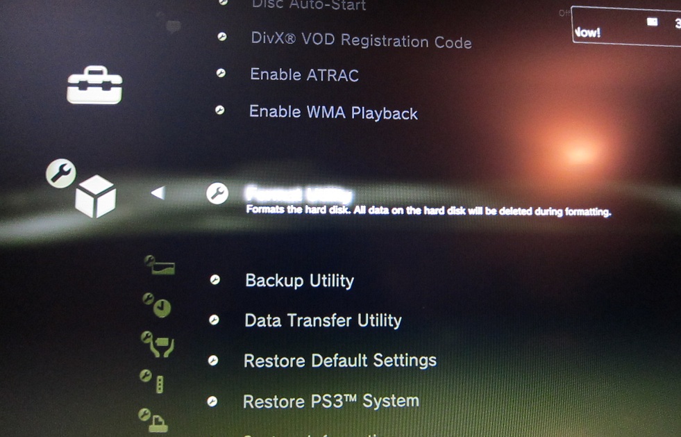 Playstation 3 Backup PS3 Using The Backup And Data Transfer Utilities