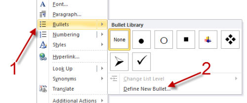 Word Create A Custom Bullet