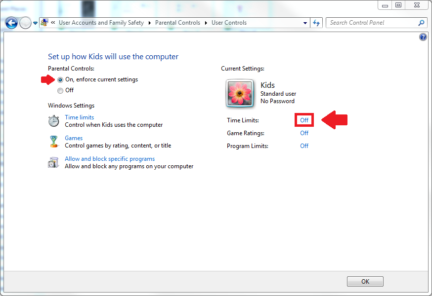 Windows 7 Parental Controls: Set Time-Based Restrictions