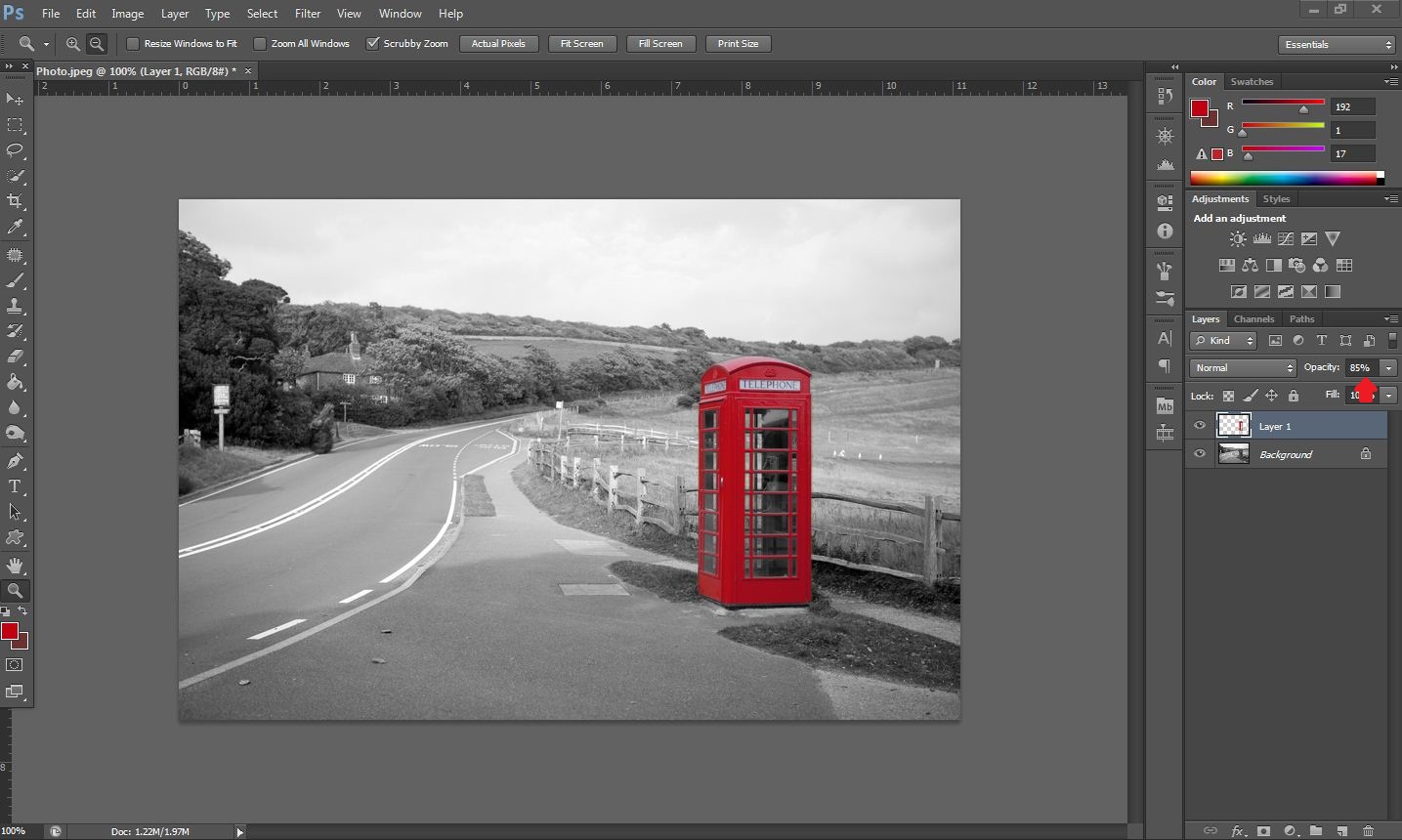 Photoshop: Color Splash Effect