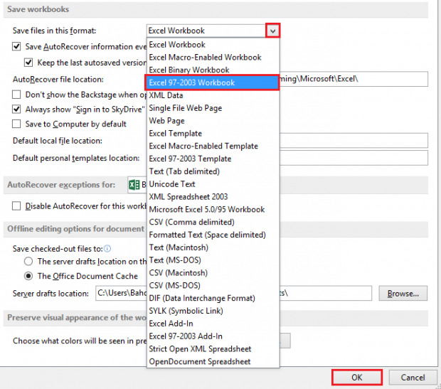 Office 2013: Force Excel, Word, or Powerpoint to Save in Older Formats