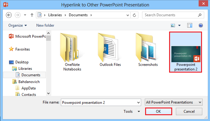 PowerPoint 2013: Open Additional Presentations with Mouse Over