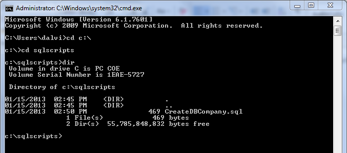 Sql Server Execute Sql Script Using Sqlcmd Command Line