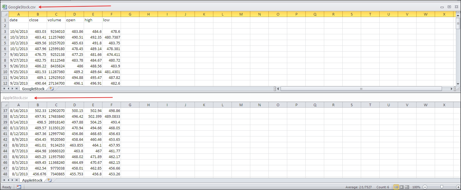 Excel Use Synchronous Scrolling And Split Multiple Columnrows In Verticalhorizontal View