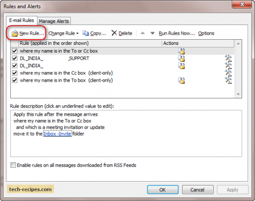 Microsoft Outlook: New Mail Desktop Alert for Subfolders