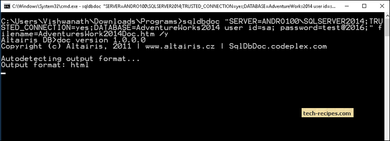 Sql Server Table Schema Documentation Using Dbdoc