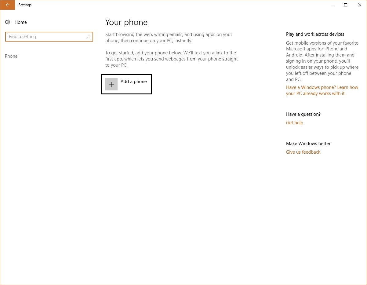 Linking android phone to windows 10 - tenver