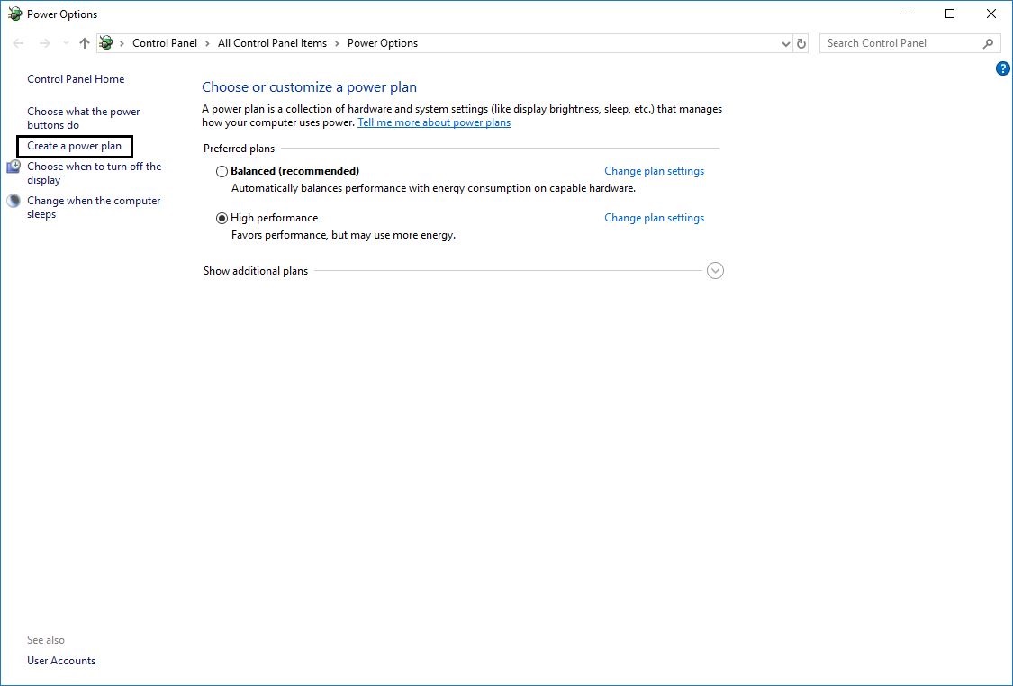 How to create a custom power plan on Windows 10