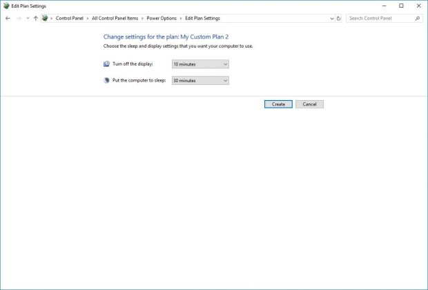 How to create a custom power plan on Windows 10