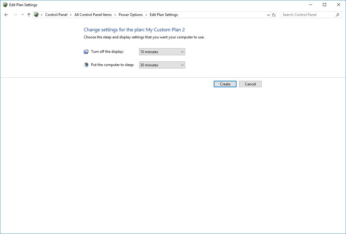 How to create a custom power plan on Windows 10