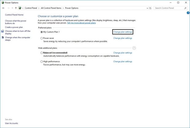 How to create a custom power plan on Windows 10