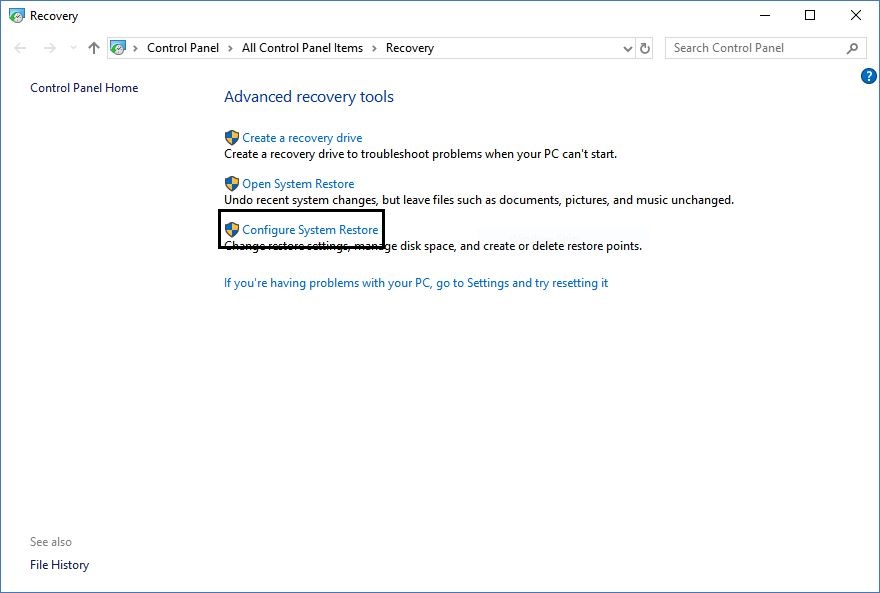 How to use system restore on Windows 10