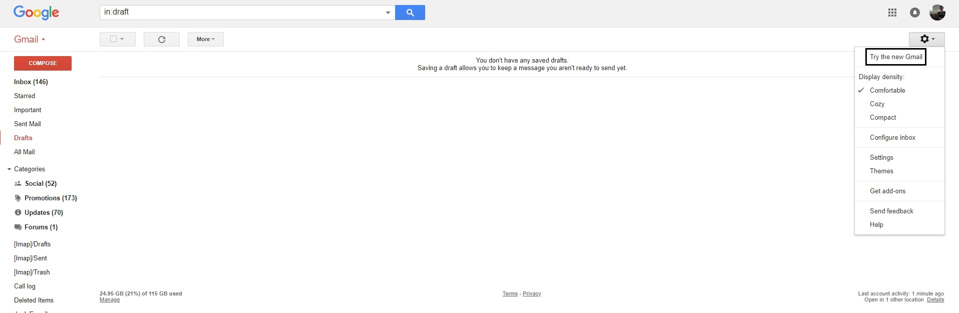 How to switch to the new Gmail interface