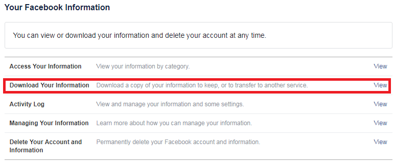 How To Download Your Facebook Data