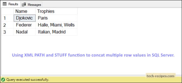 How To Use Stringagg Concat Multiple Row Values In Sql Server