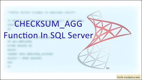 What Is Checksum Function In Sql Server