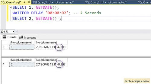 WAITFOR Statement To Delay Query Execution In SQL Server WAITFOR Statement To Delay Query Execution In SQL Server