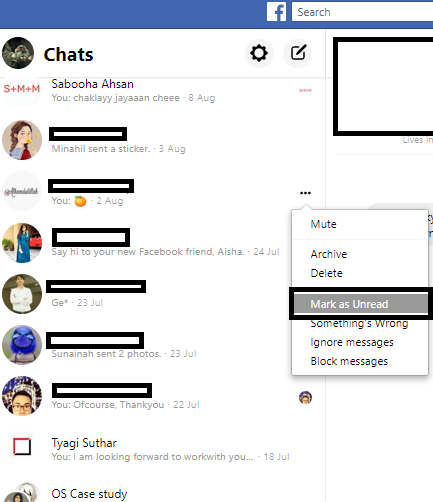 How to Unread a Message on Facebook Messenger
