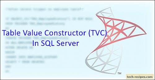 How To Use Table Value Constructor In Sql Server