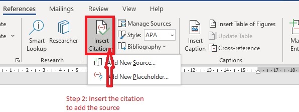 How to Insert Proper References in Office 365 Documents.