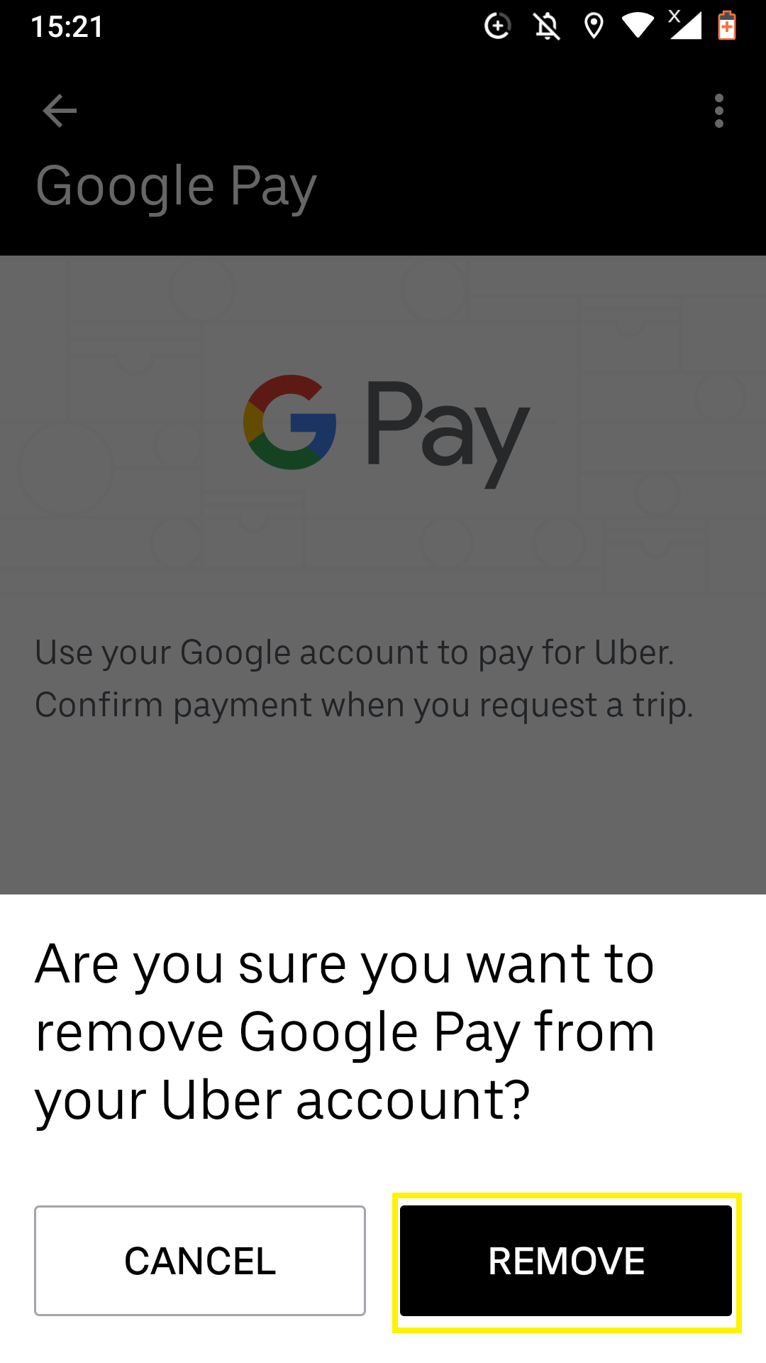 Uber for Android App: How to Add and/or Change Payment Method