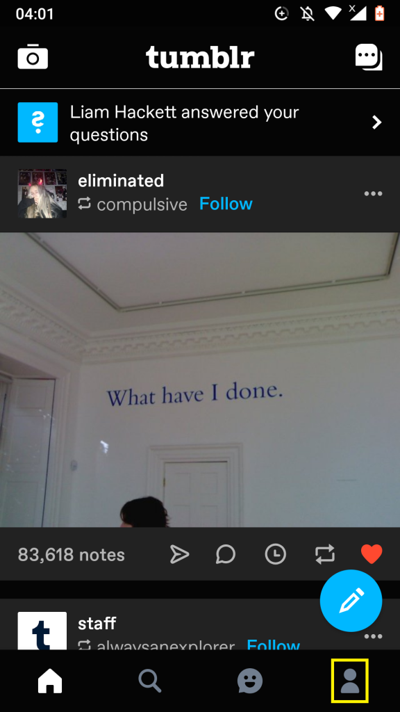 How to Log Out of Tumblr in the Android App