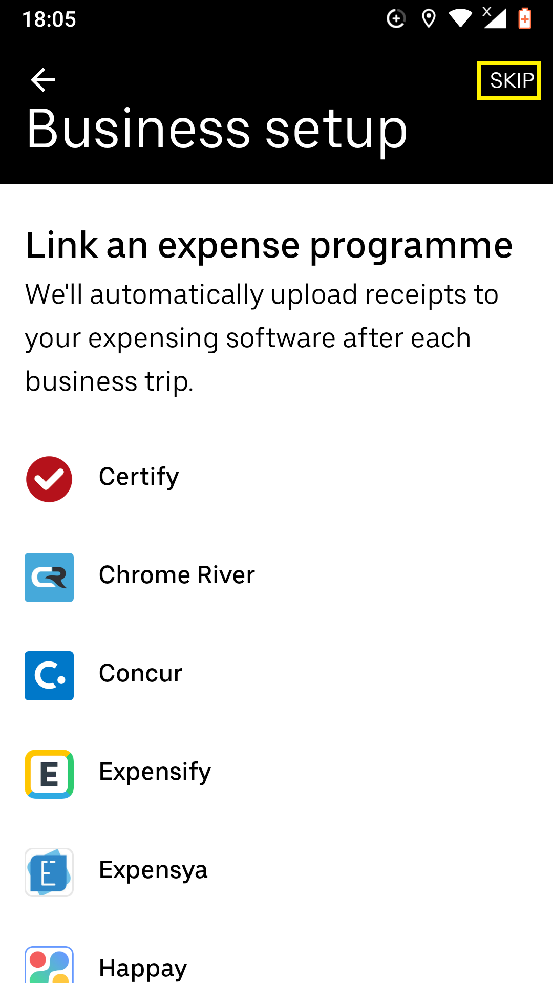 How to Set up A Business Profile on Uber (Android)
