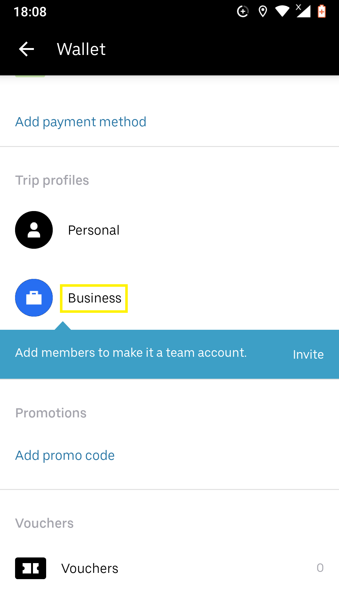 How to Set up A Business Profile on Uber (Android)