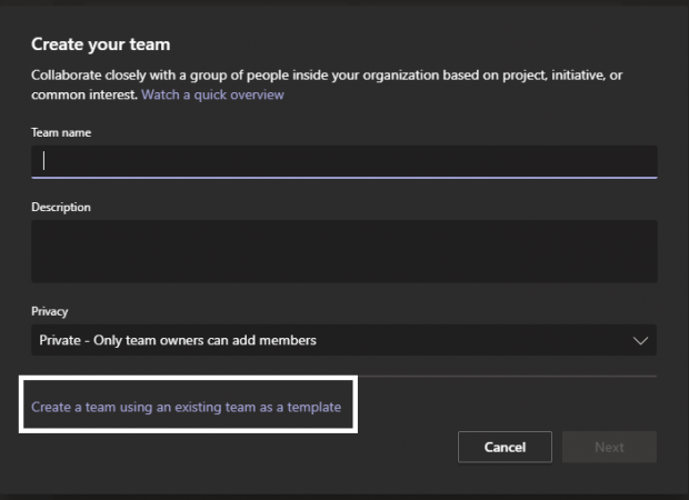 How to Make a Team on MS Teams Using a Template
