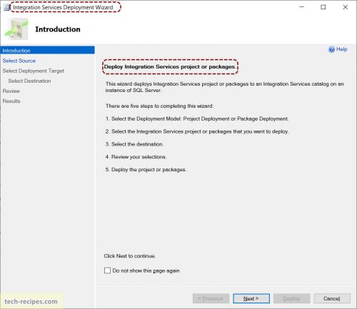 How To Deploy ISPAC File & SSIS Package From Command Line - Tech Recipes