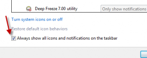 Windows 7: Show All Icons and Notifications on Taskbar