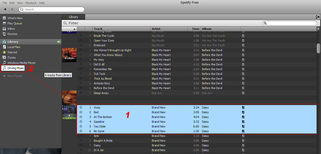 Create a playlist with Spotify