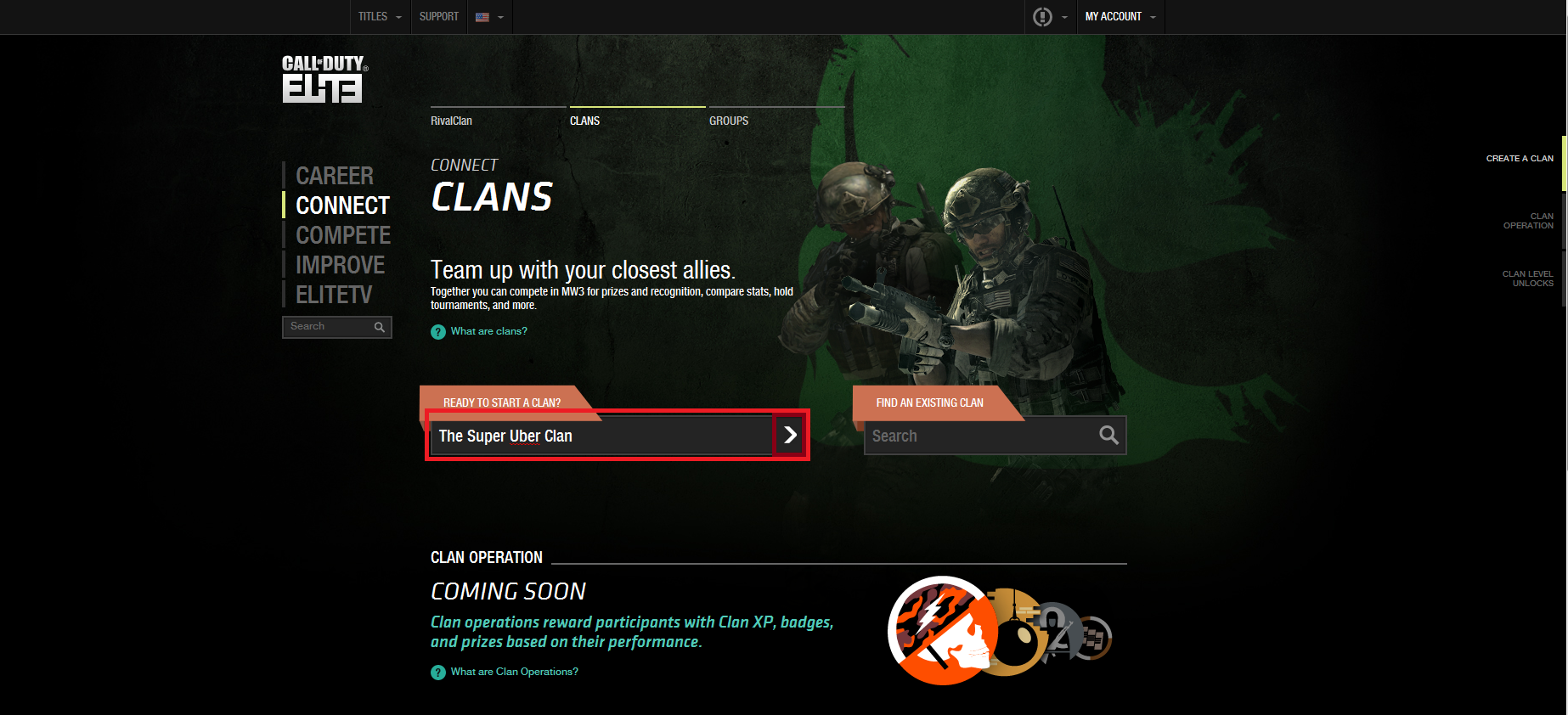 How to create your own MW3 ELITE clan