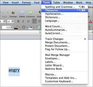Thesaurus in Microsoft Word